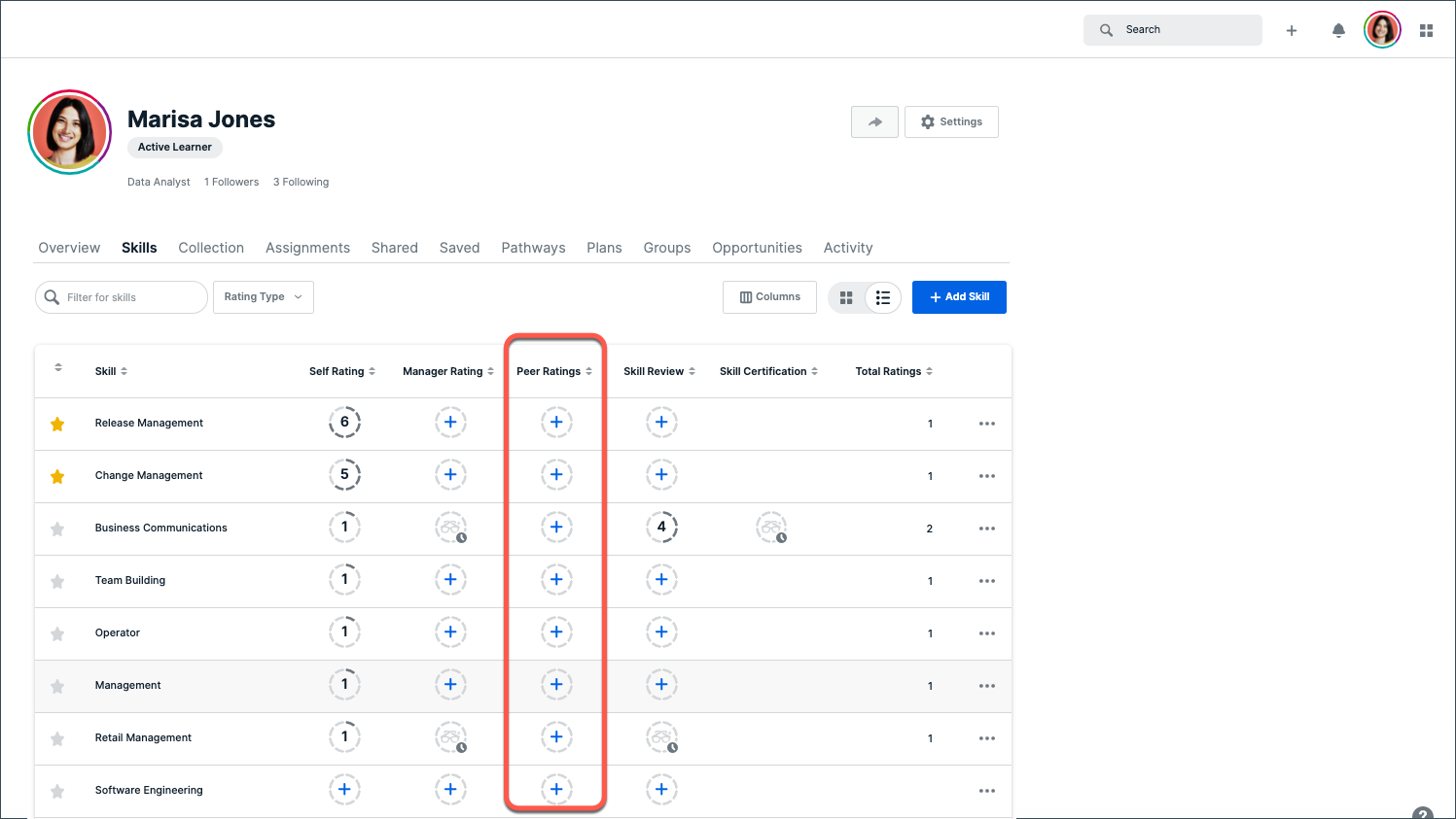 Request a Peer Rating – Degreed