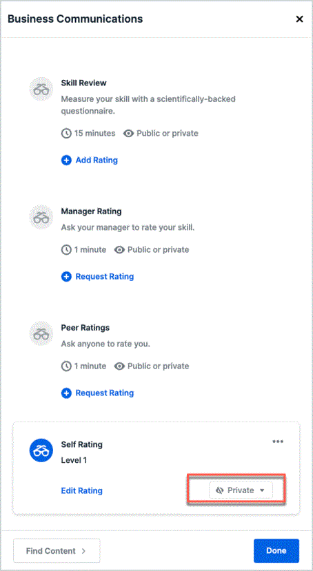 Change a Skill Rating Visibility Setting – Degreed