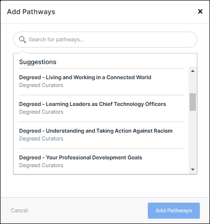 Add a Pathway to a Plan – Degreed