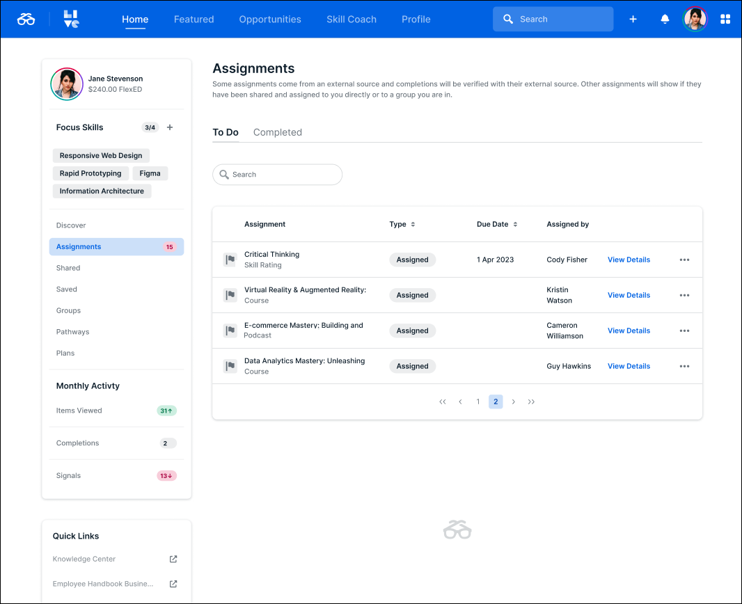 Manage Your Assignments – Degreed